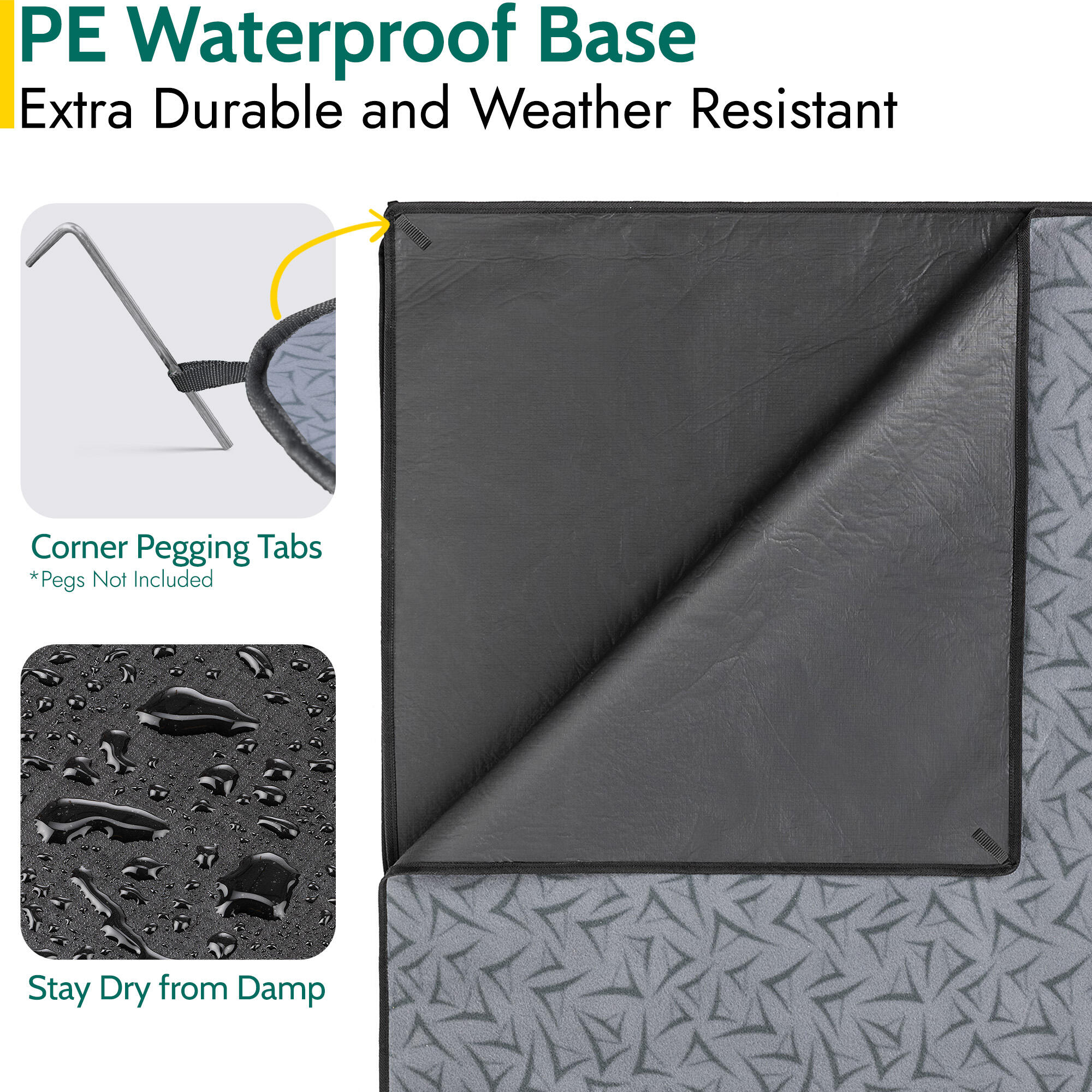 Tent Carpet Fleece Rug Universal Camping Soft Waterproof Groundsheet ...