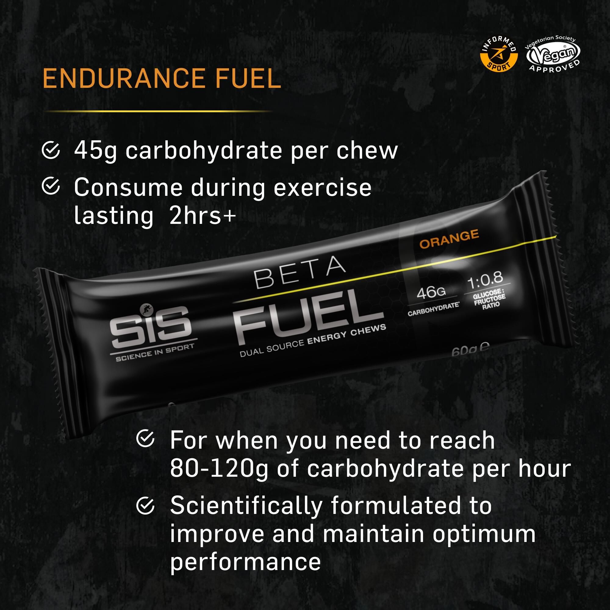 Beta Fuel Dual Source Energy Chews 60g - Orange - 20 Pack | Decathlon