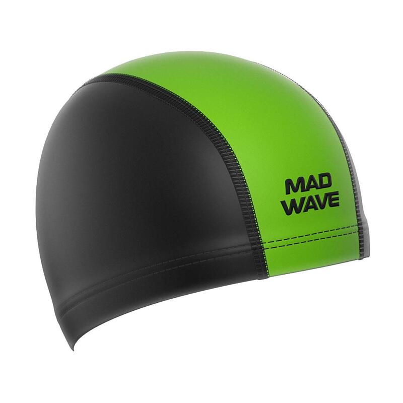 Bonnet de bain Mad Wave en lycra bicolore - Noir/Vert citron MAD WAVE ...