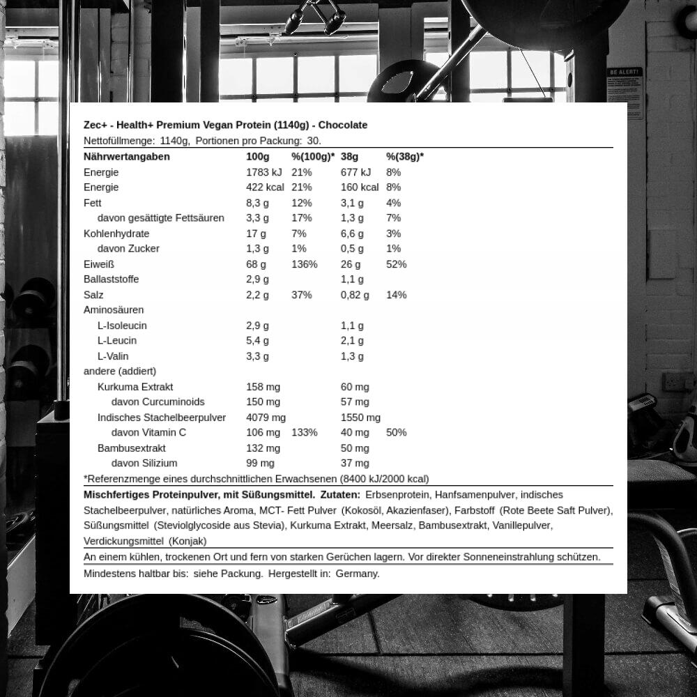 Zec+ Health+ Premium Vegan Protein (1140g) Chocolate - Eiwitten ZEC NUTRITION | Decathlon