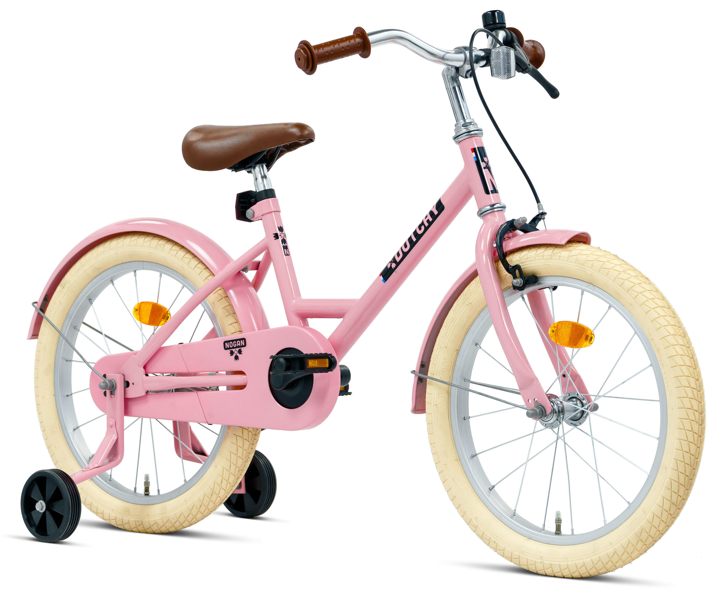 Nogan Dutchy Kinderfiets - 18 Inch - Glans Roze - Inclusief Zijwielen ...