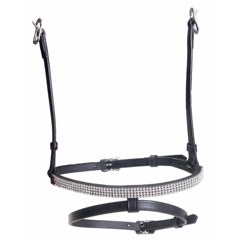 Combination horse noseband with 4 rows of crystals Karlslund Kombi ...