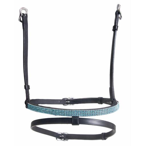 Combination horse noseband with 4 rows of crystals Karlslund Kombi ...