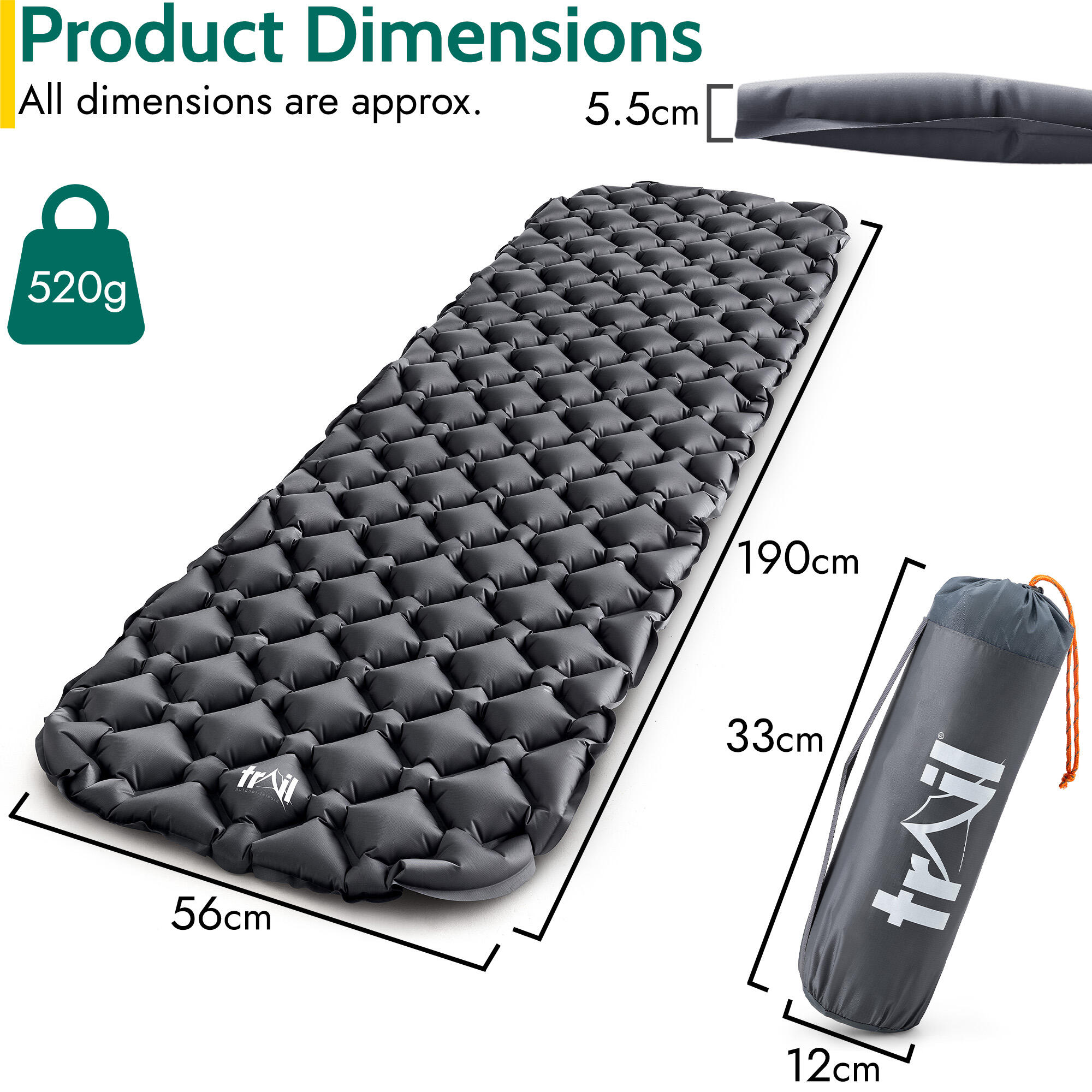 Lightweight Sleeping Mat Ultra Light Inflatable Camping Air Pad ...