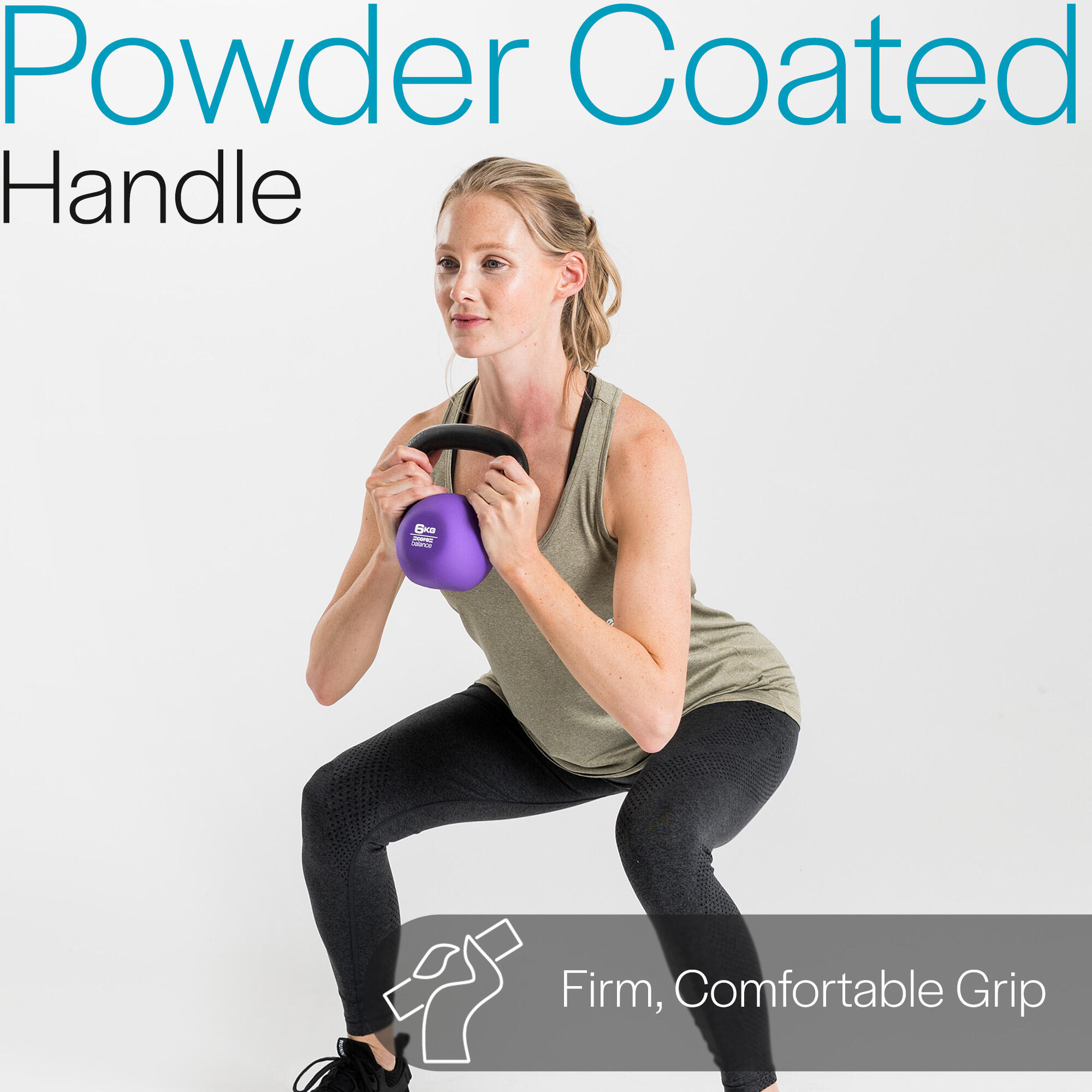 Cast Iron Kettlebell Weight Neoprene Coated Home Gym Fitness Core ...