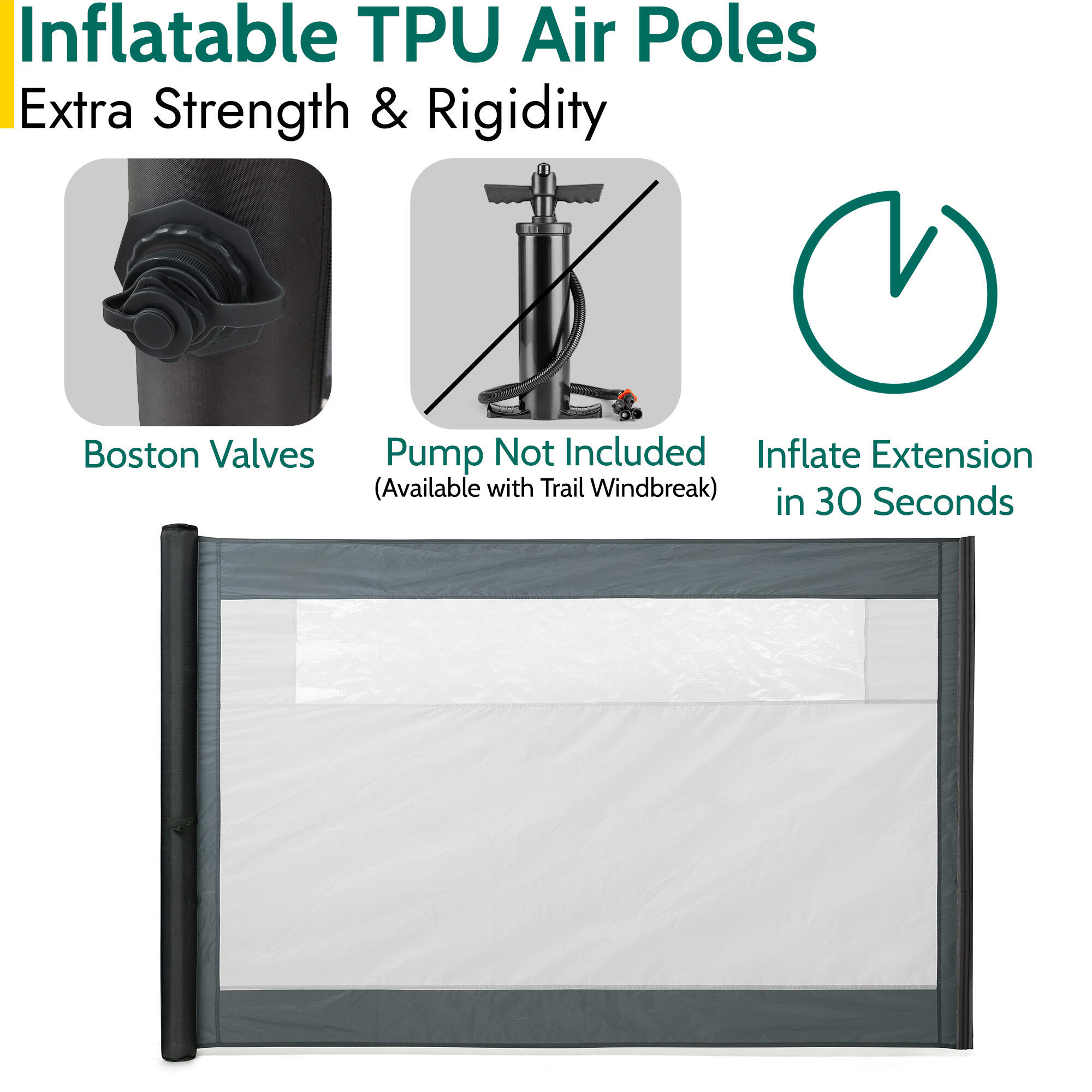 Trail Air Windbreak Extension Panels Inflatable Camping Windbreaker ...