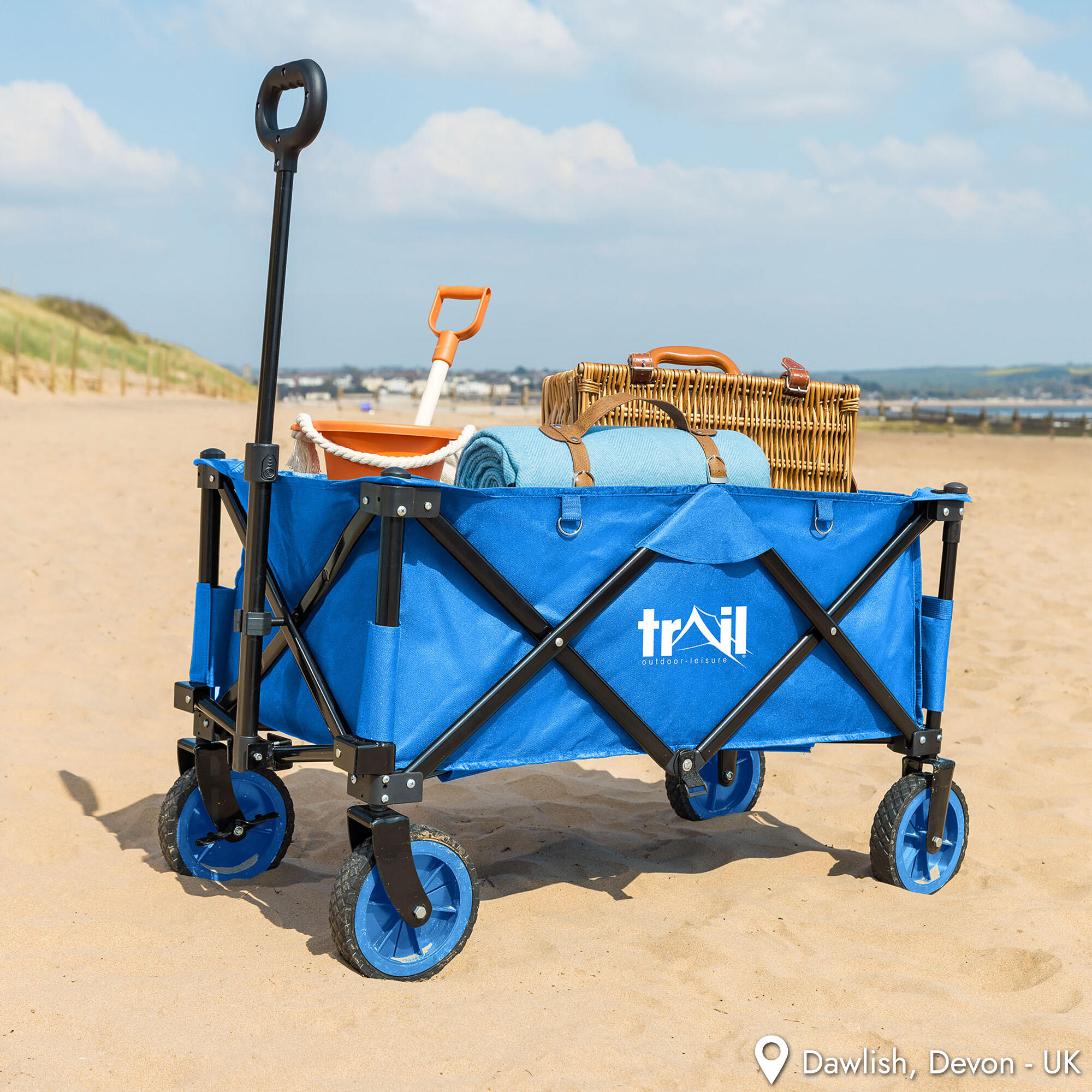 Trail Camping Festival Trolley Folding Beach Cart Garden Wagon Heavy ...
