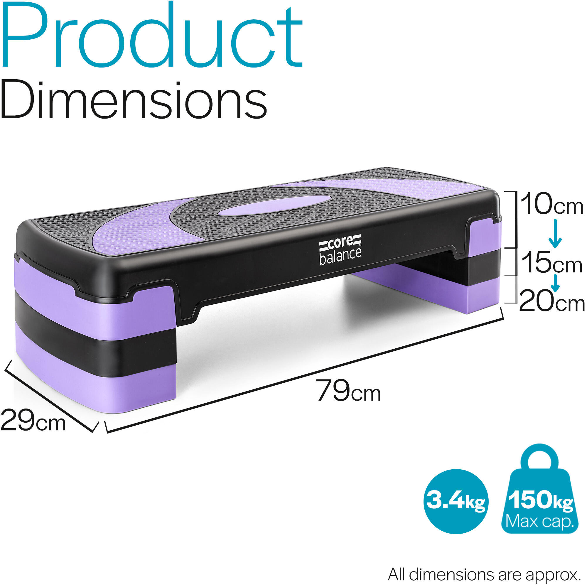 Aerobic Stepper Platform Adjustable Exercise Step Board 3 Level Core ...