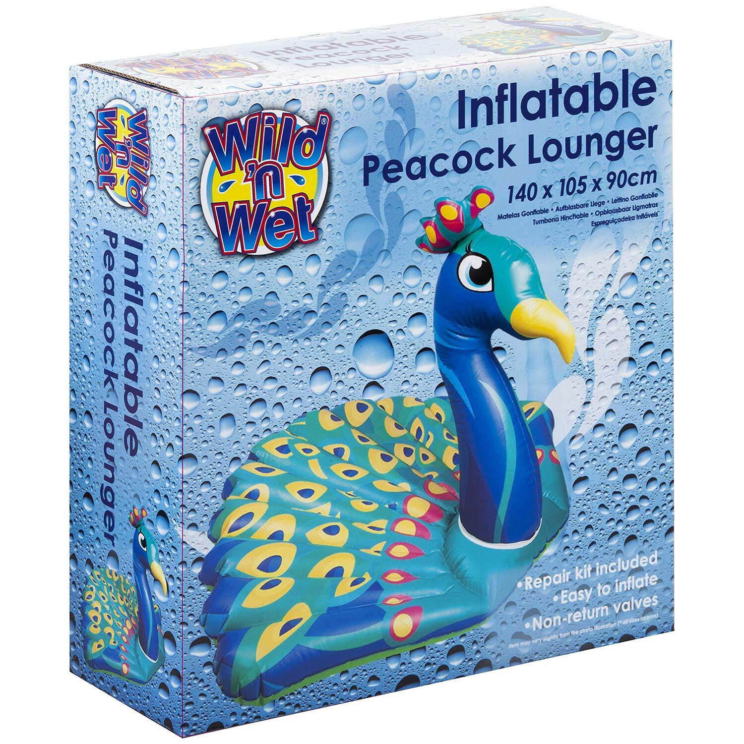 Inflatable Pool Float Peacock Lounger Novelty Swimming Lilo SUMMIT ...