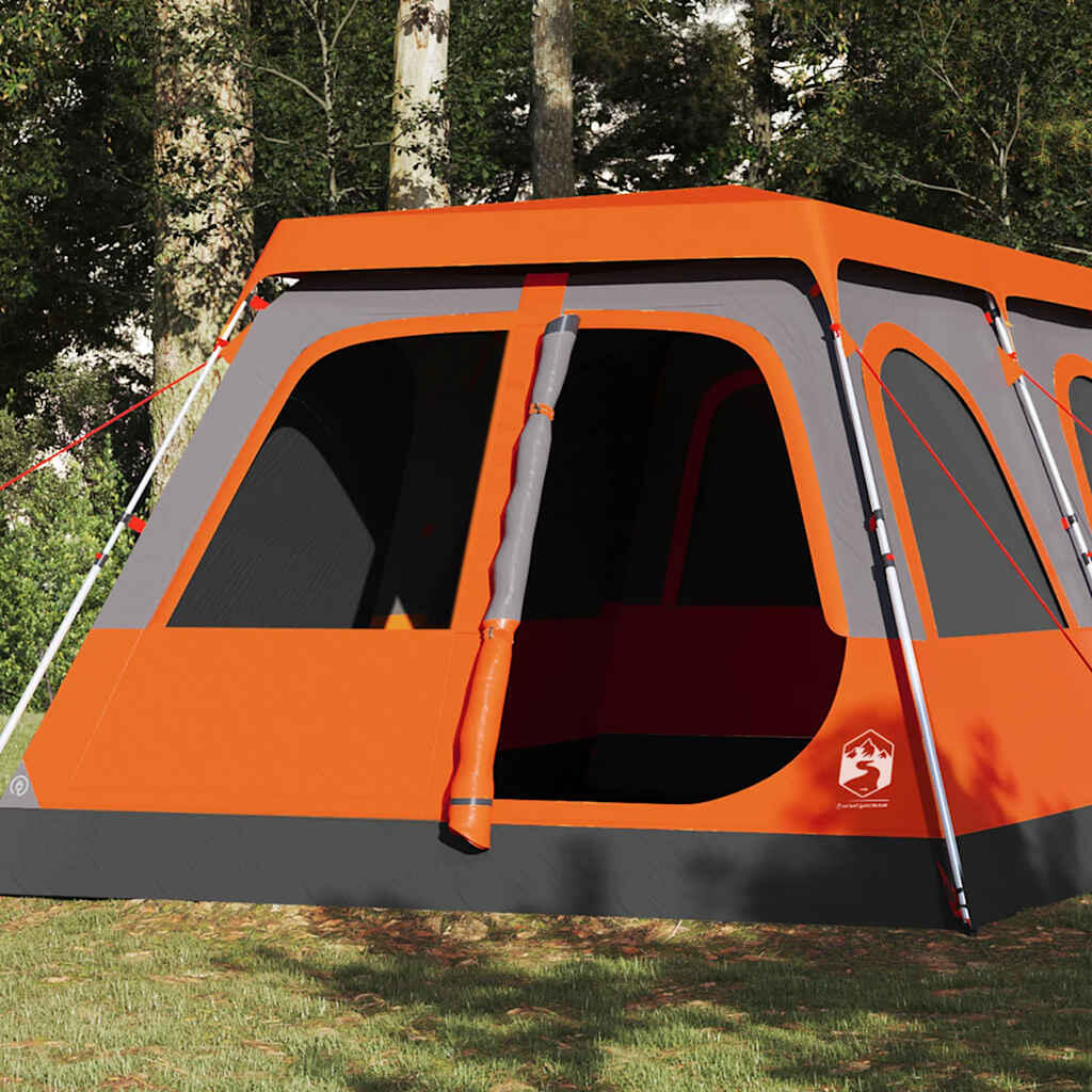 Tente Dome Vidaxl 10 Personnes avec Libération Rapide en Gris et Orange ...