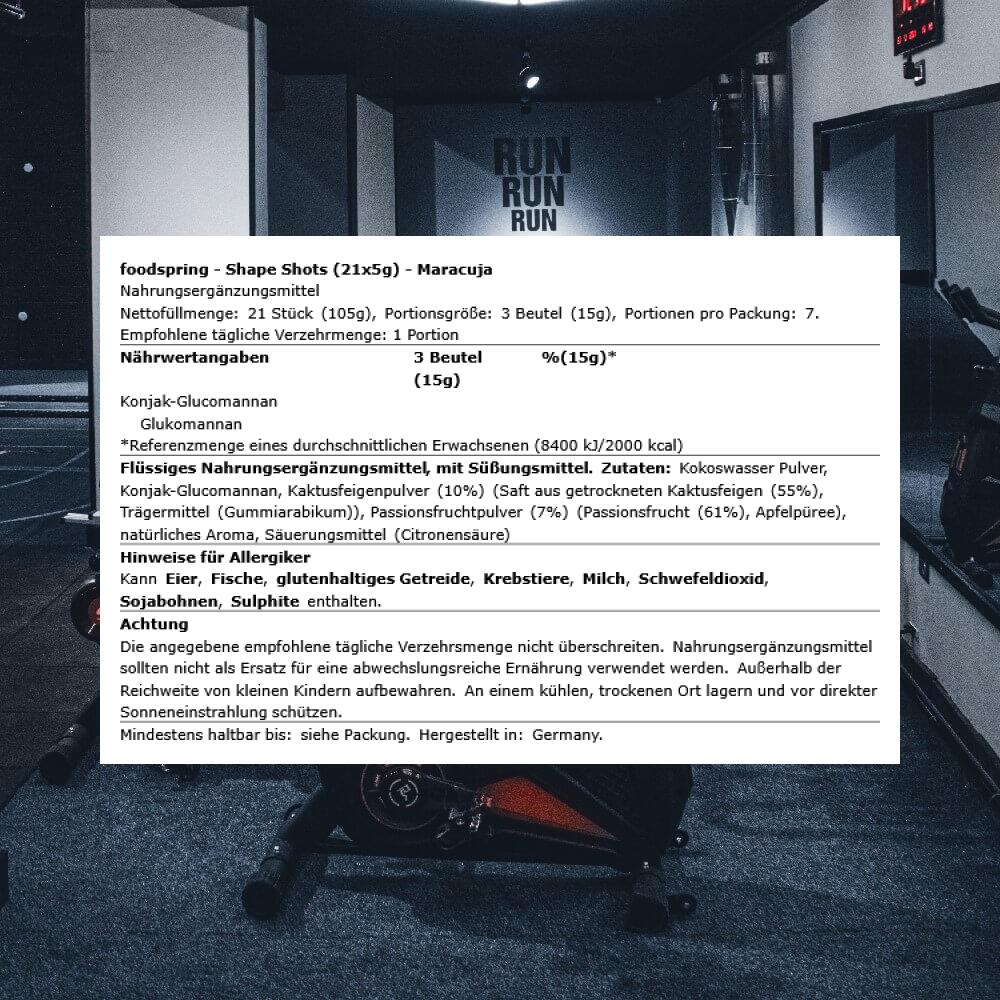 foodspring Shape Shots (21x5g) Maracuja - Diät & Gewichtsmanagement ...