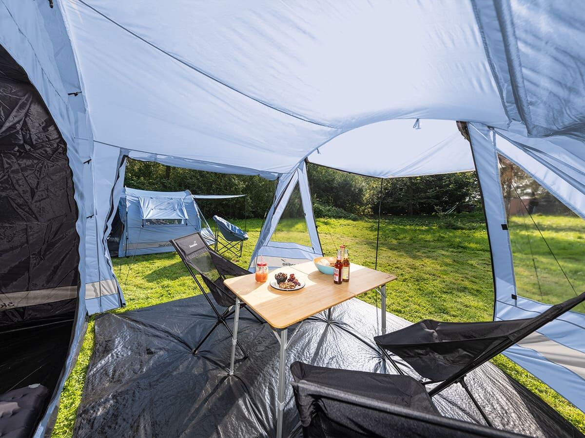 Tente Tunnel familiale Kambo 6 - 6 Personnes - 3 entrées - Marquise ...