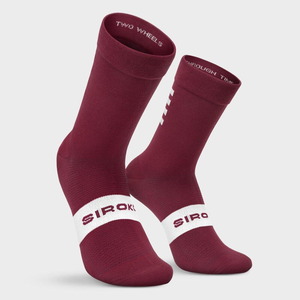 Calze da ciclismo Uomo e donna S1 Maroon Volata Bordeaux SIROKO | Decathlon