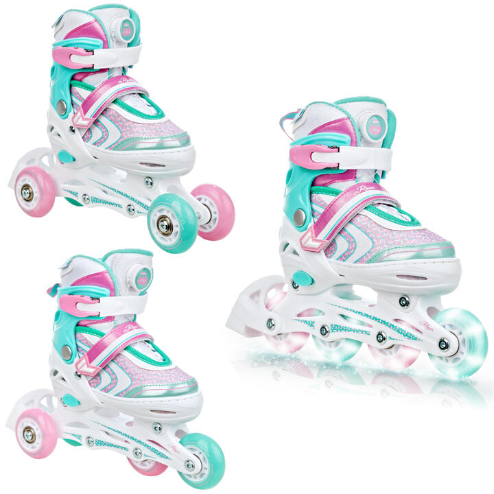 Rolko-Wrotki Regulowane 3w1 Raven Lia PLUS Świecące Kółka RAVEN | Decathlon