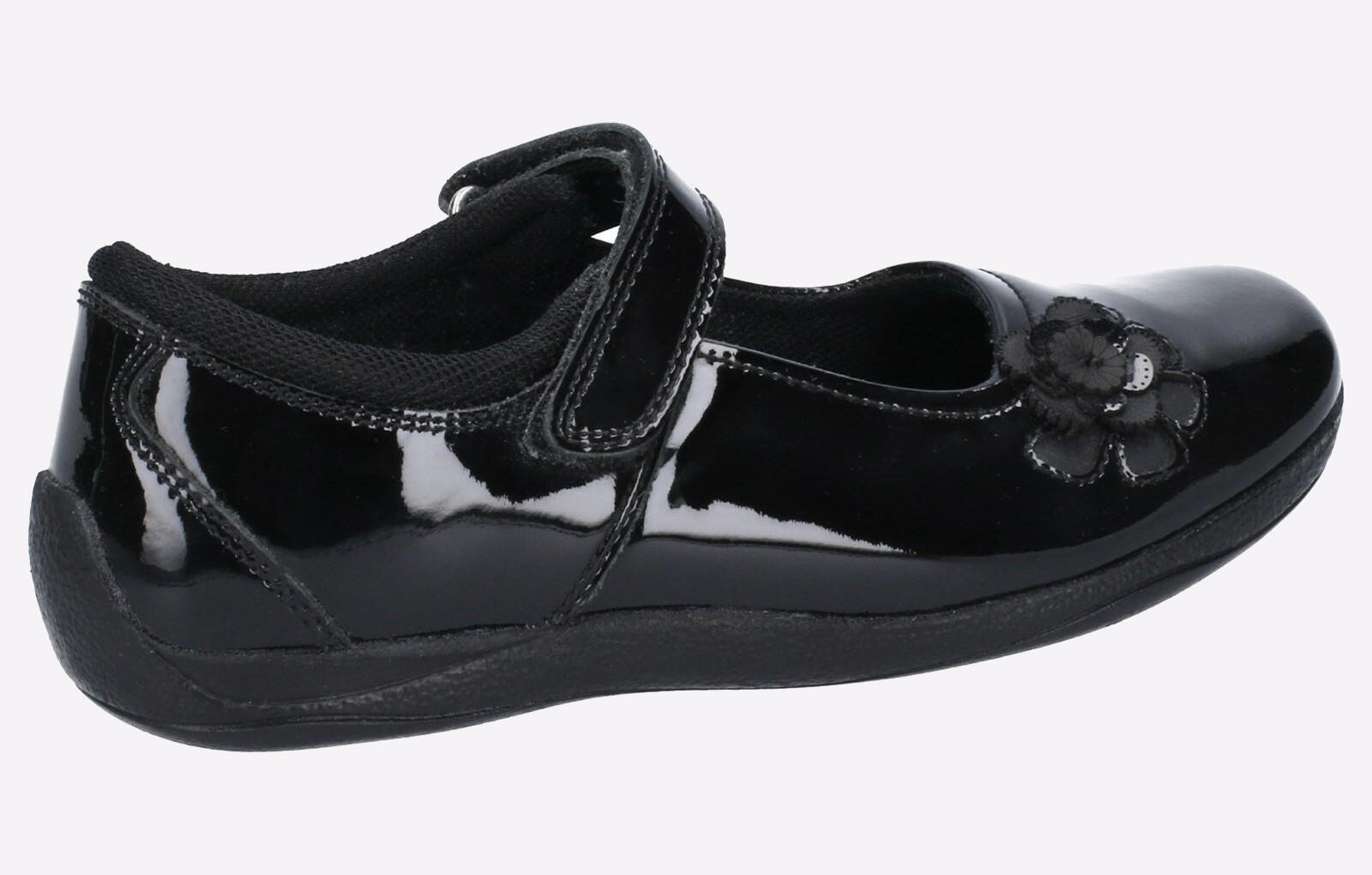 Hush Puppies Jessica Patent Leather Girls School Shoes with Adjustable ...