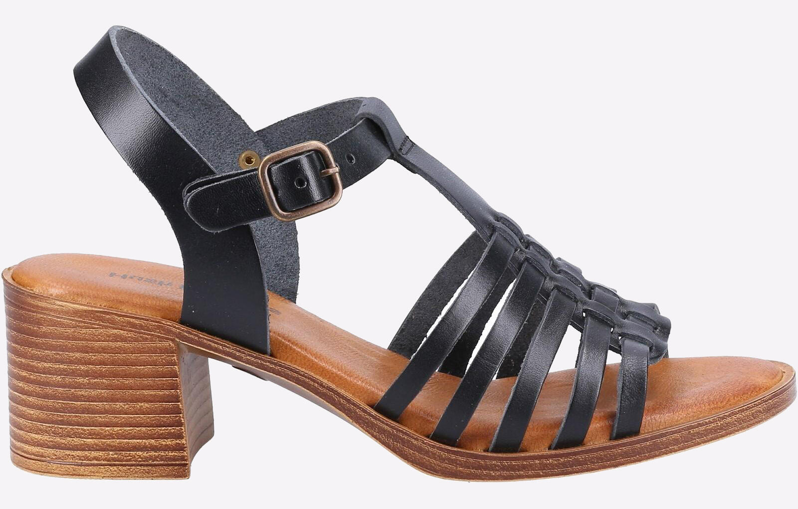 Hush Puppies Greta Women's Sandals — Black Leather, PU Sole | Decathlon