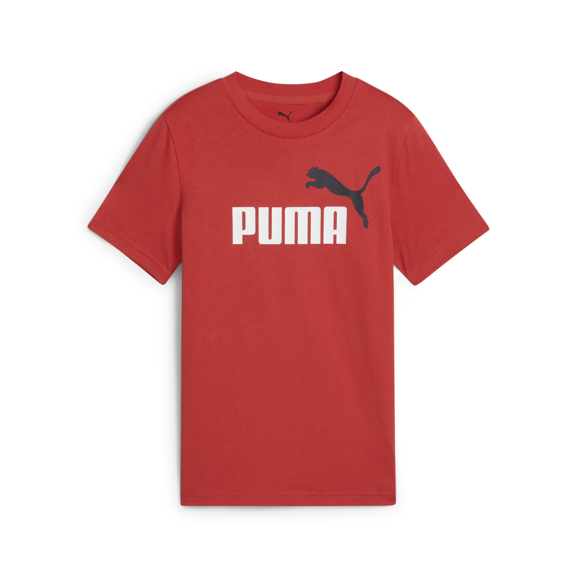 Essentials Colour No.1-logo T-shirt voor jongeren PUMA Red Fire | Decathlon