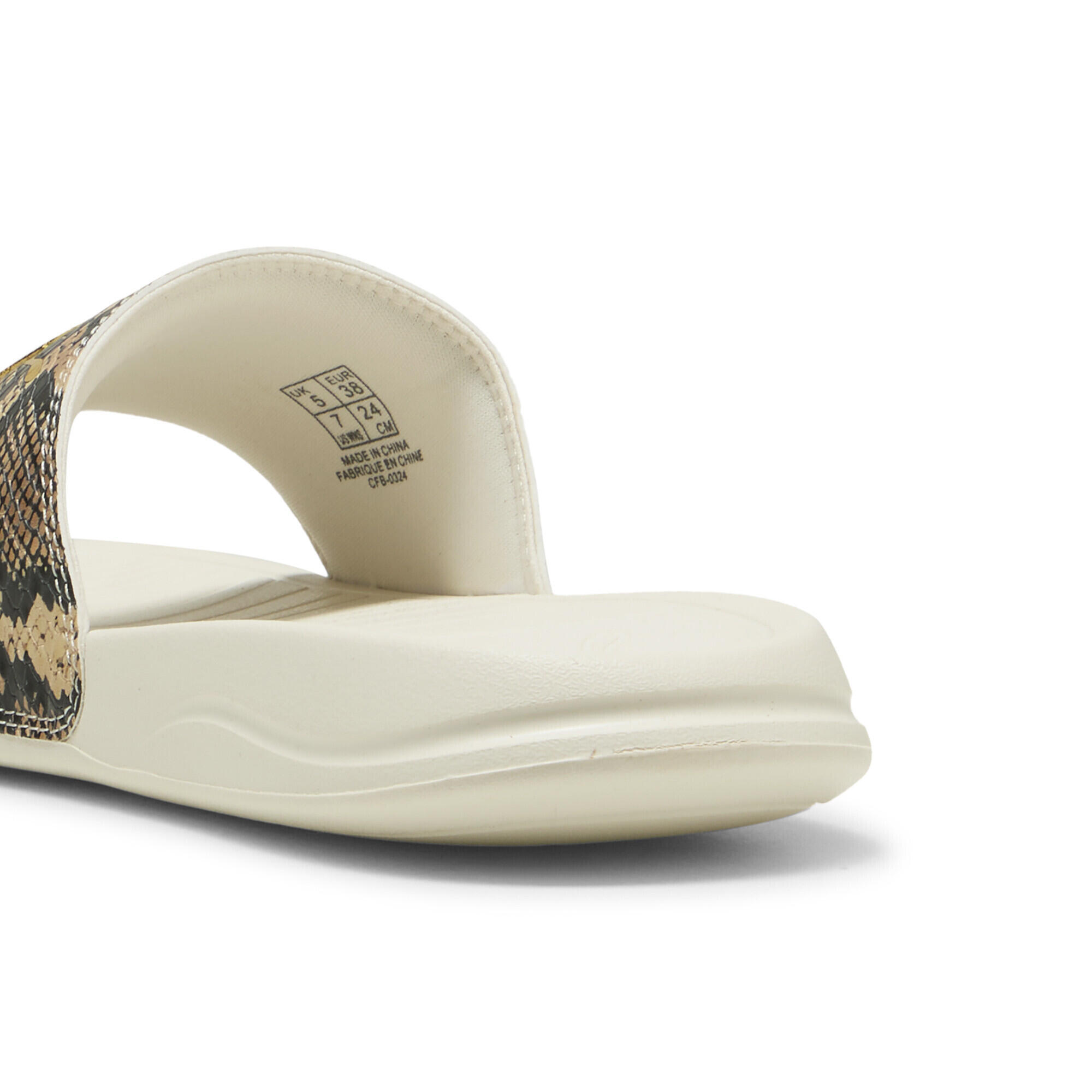 Popcat 20 Snake Chic badslippers voor dames PUMA Alpine Snow Gold White ...