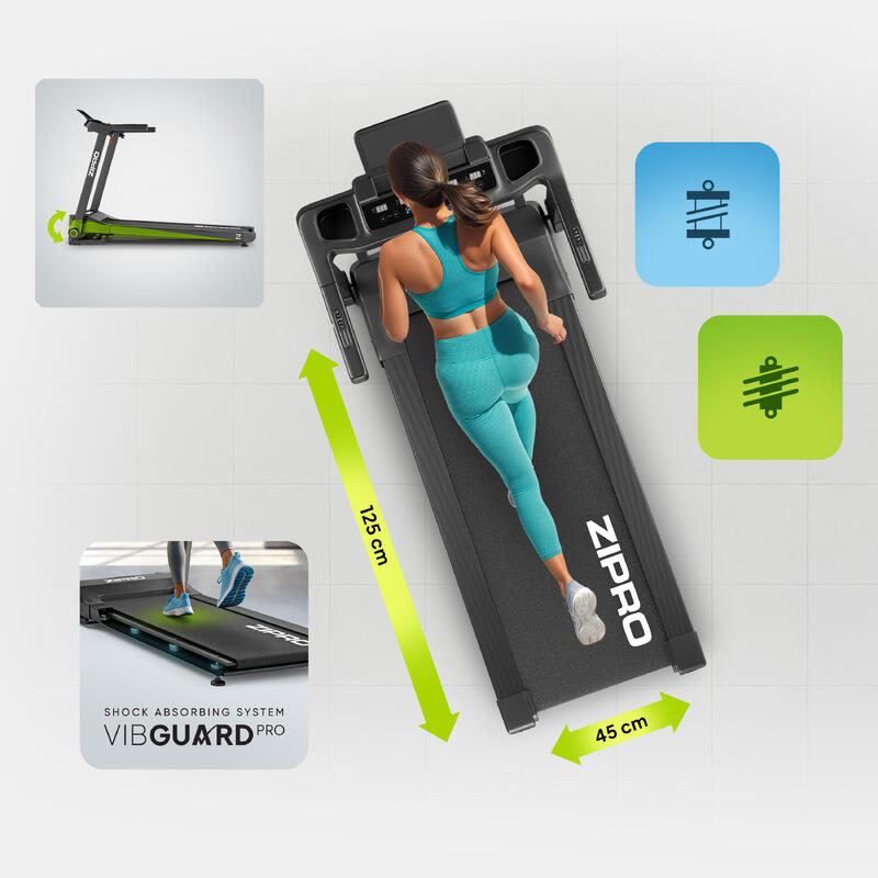 Bieżnia treningowa Zipro Ramble składana pod łóżko regulowane ...
