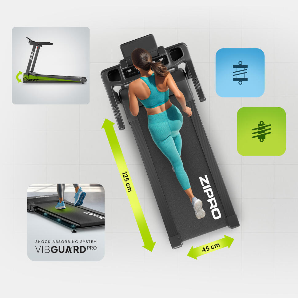 Bieżnia treningowa Zipro Ramble składana pod łóżko regulowane ...