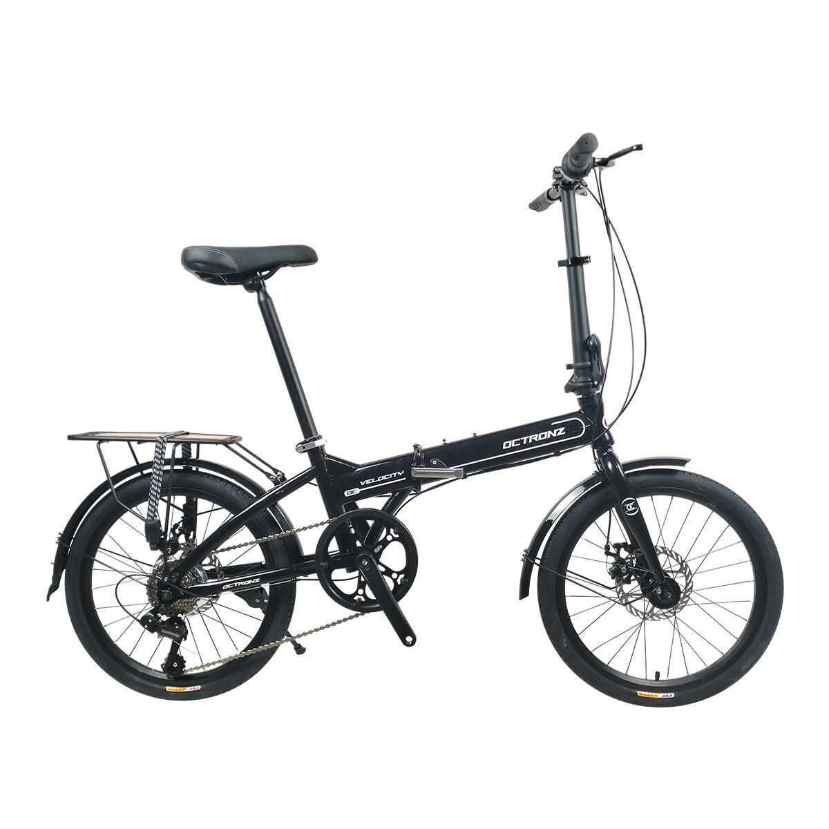 Octronz Velocity Folding Bike (Black) - Shimano Equipped Foldable Bicycle