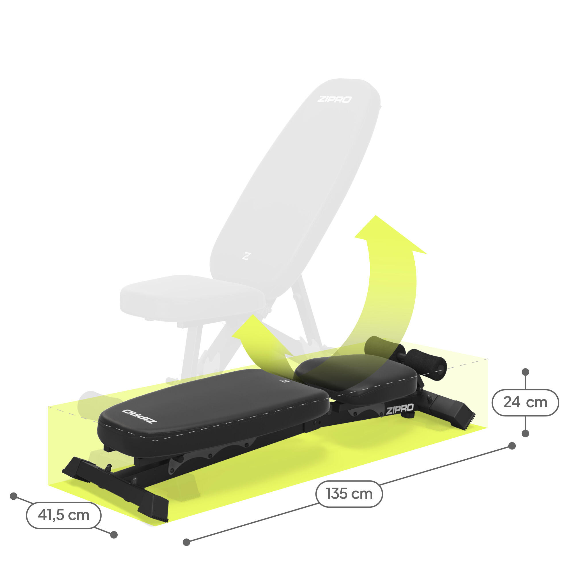 Weight Bench Zipro Jacked Adjustable Foldable Training Bench | Decathlon