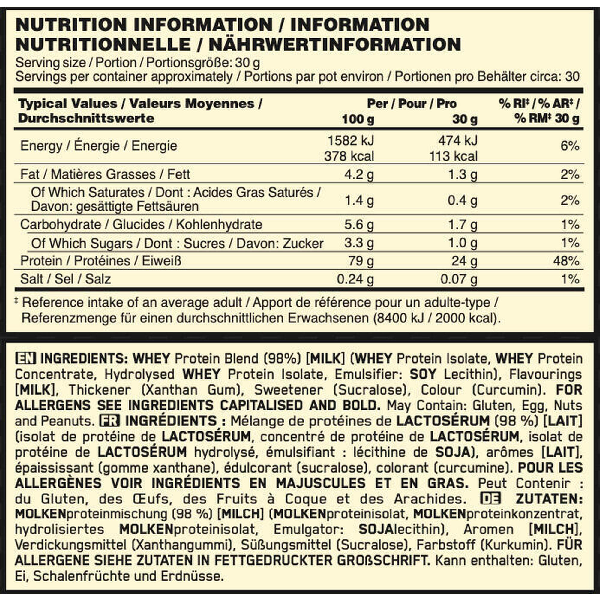 Whey isolate - Gold Standard 100% Whey - Crème à la Vanille Française ...