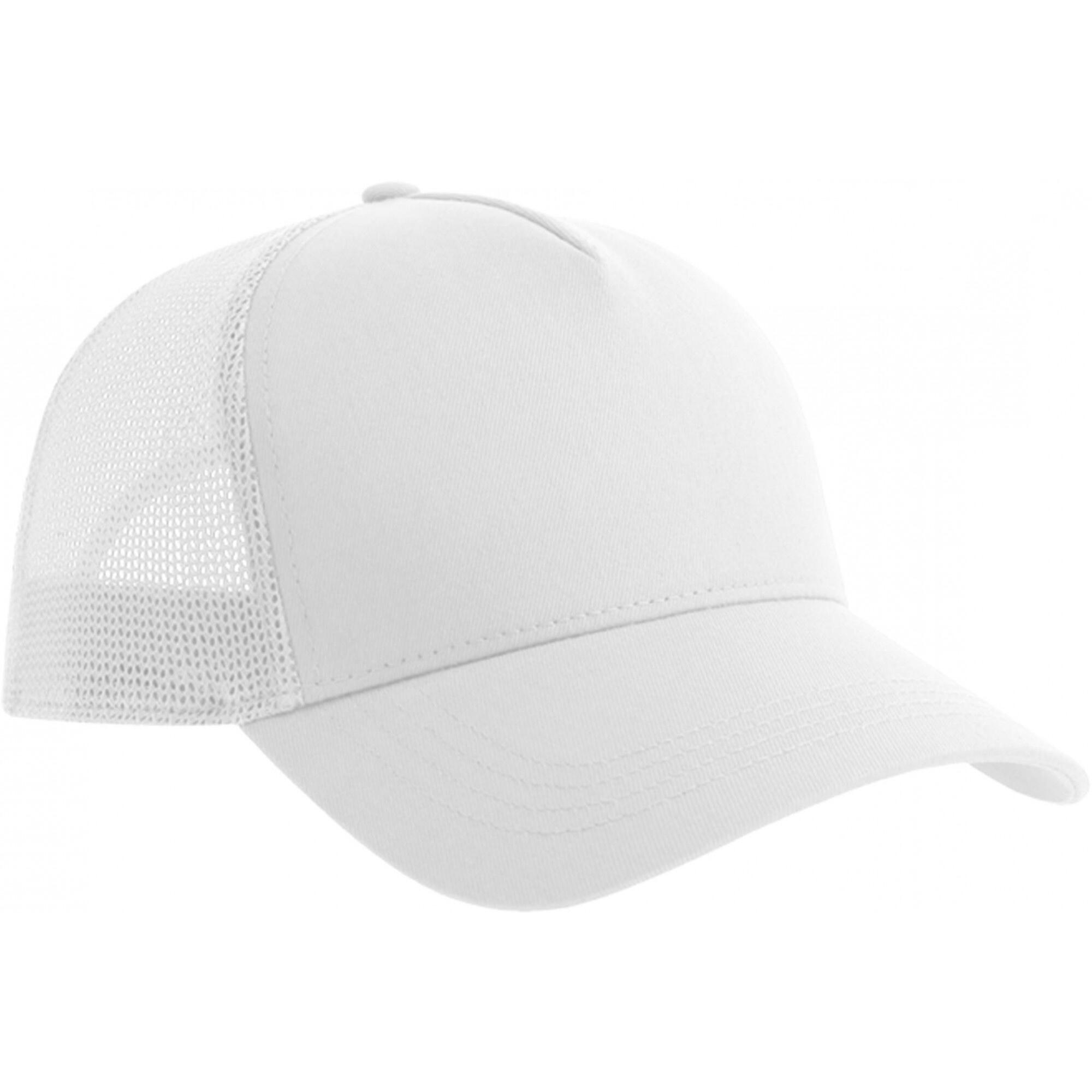 Rapper 5 Panel Cotton Trucker Cap (White) | Decathlon
