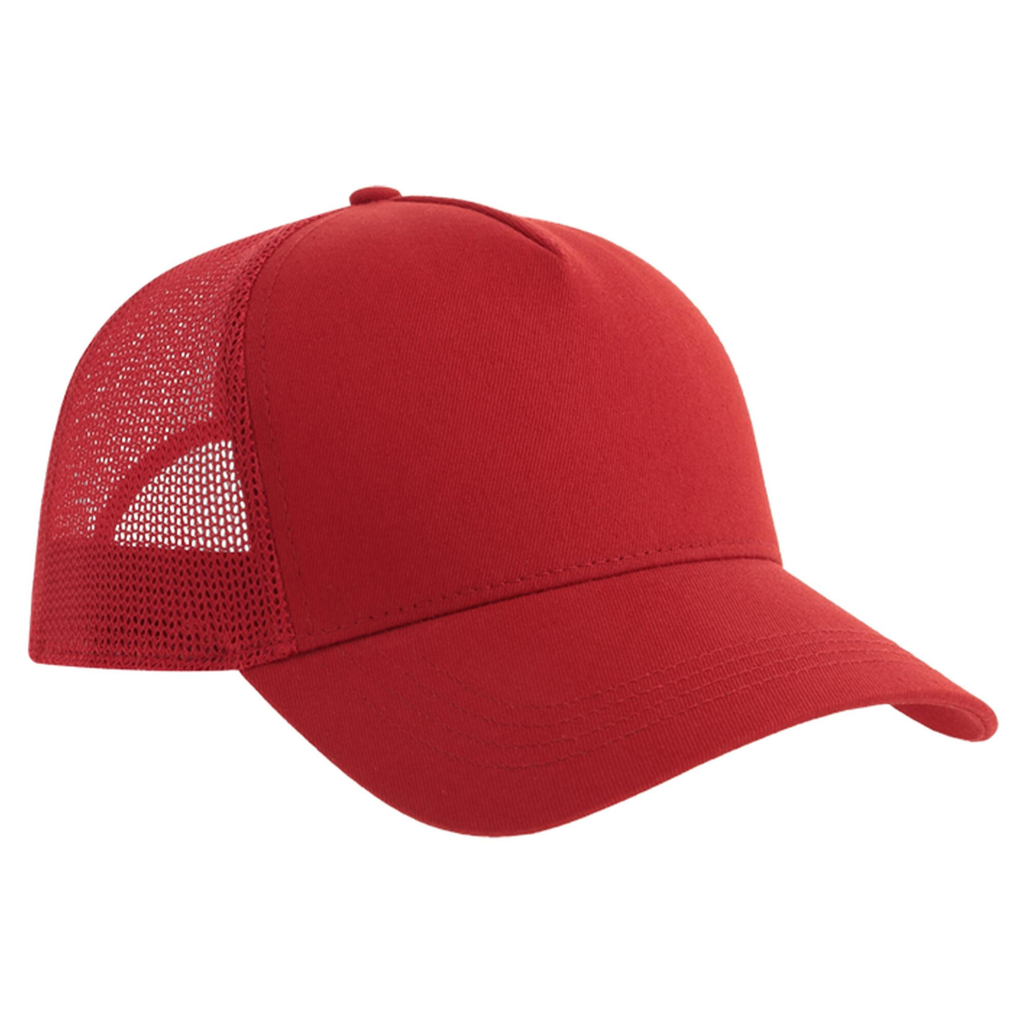 Rapper 5 Panel Cotton Trucker Cap (Red) | Decathlon