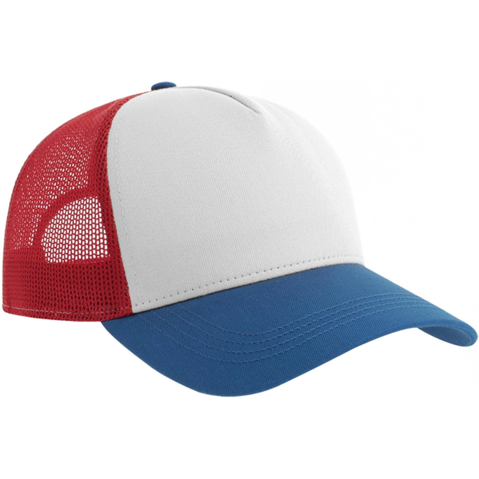 Rapper 5 Panel Cotton Trucker Cap (White/Red/Royal Blue) ATLANTIS ...