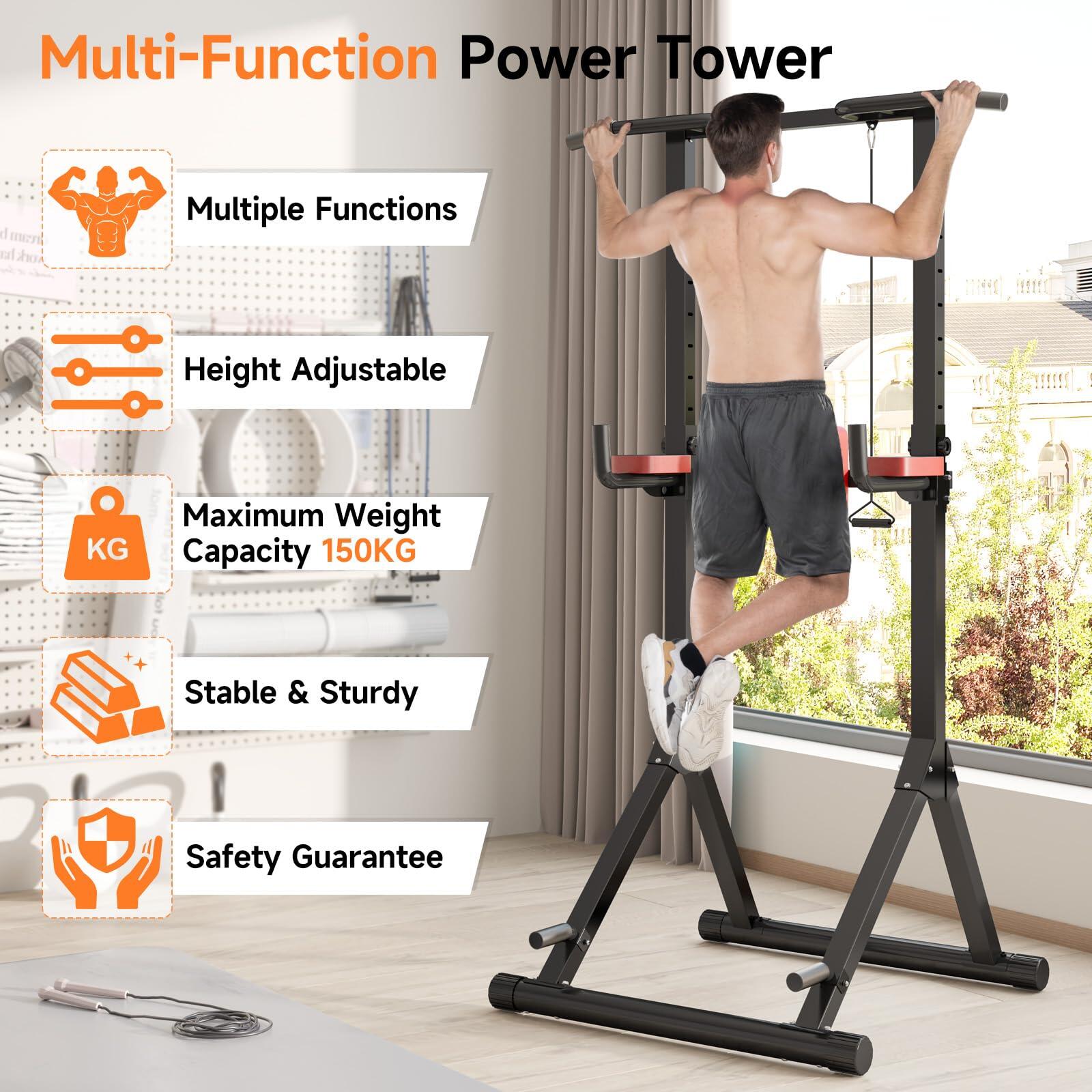 Power Tower Dip Station with Pull Up Bar | Decathlon