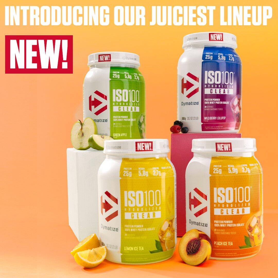 Dymatize ISO 100 Hydrolyzed Clear Whey Protein Bundle Peach Ice Tea ...