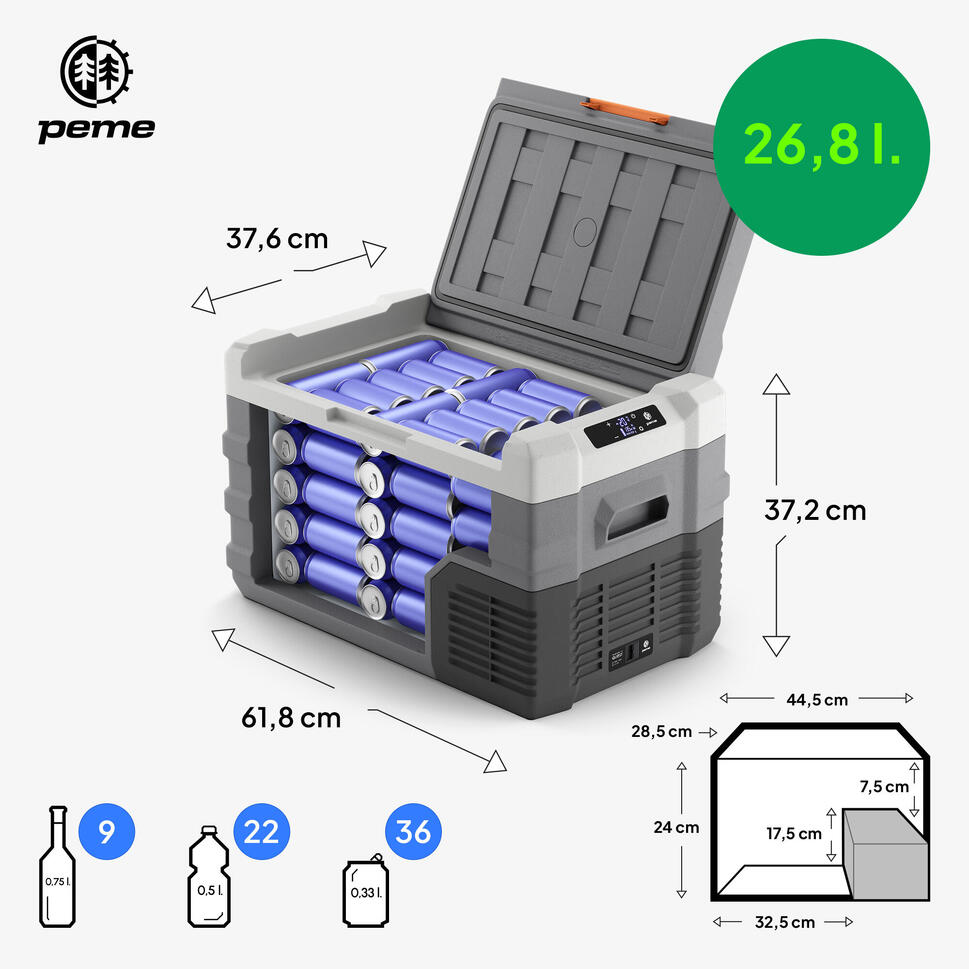 Glaciere électrique de camping Peme Quest 30 12/230v chaud/froid PEME ...