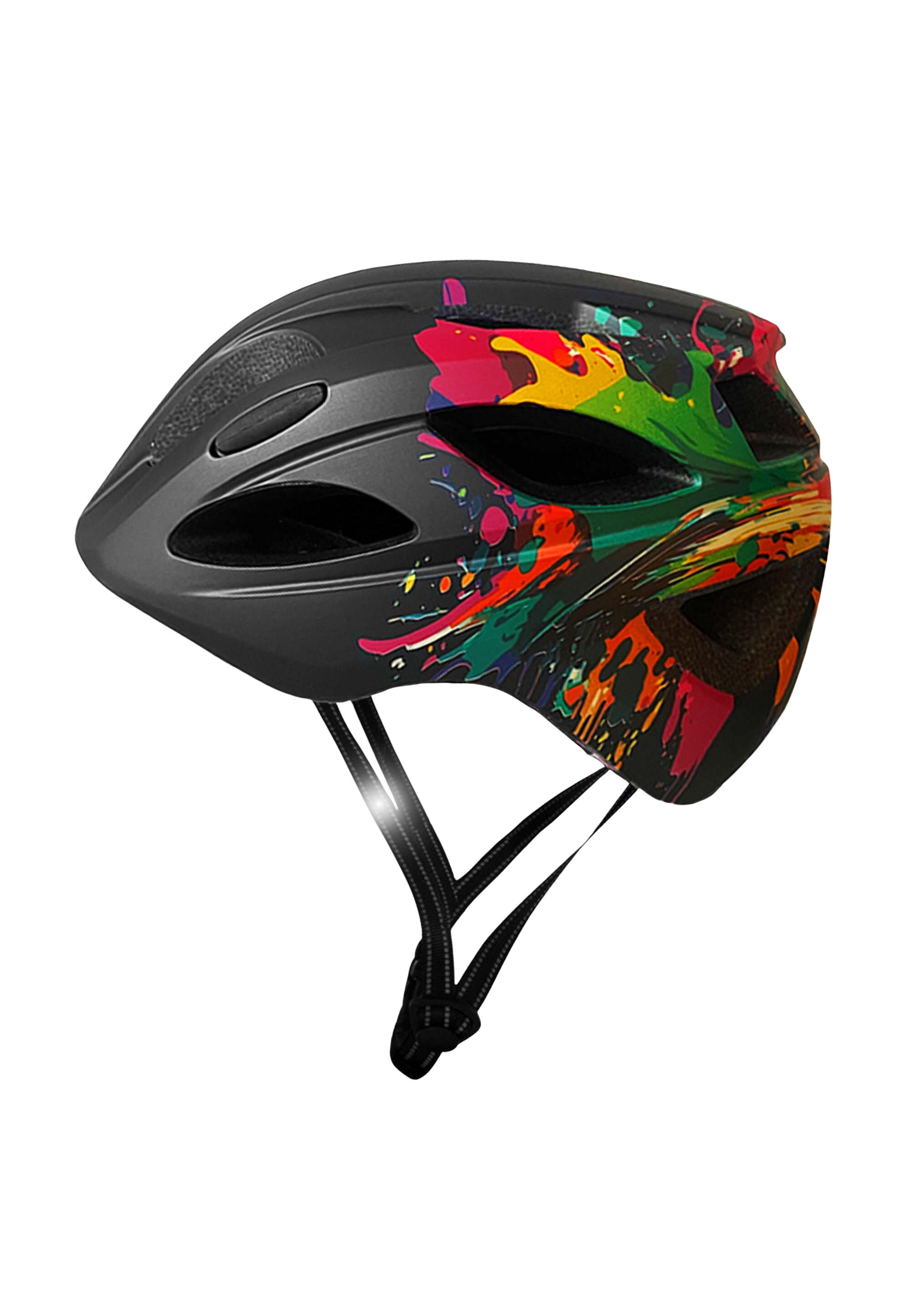 Bicycle Helmet for kids 6-12 years|Black Splash|Crazy Safety|EN1078 ...