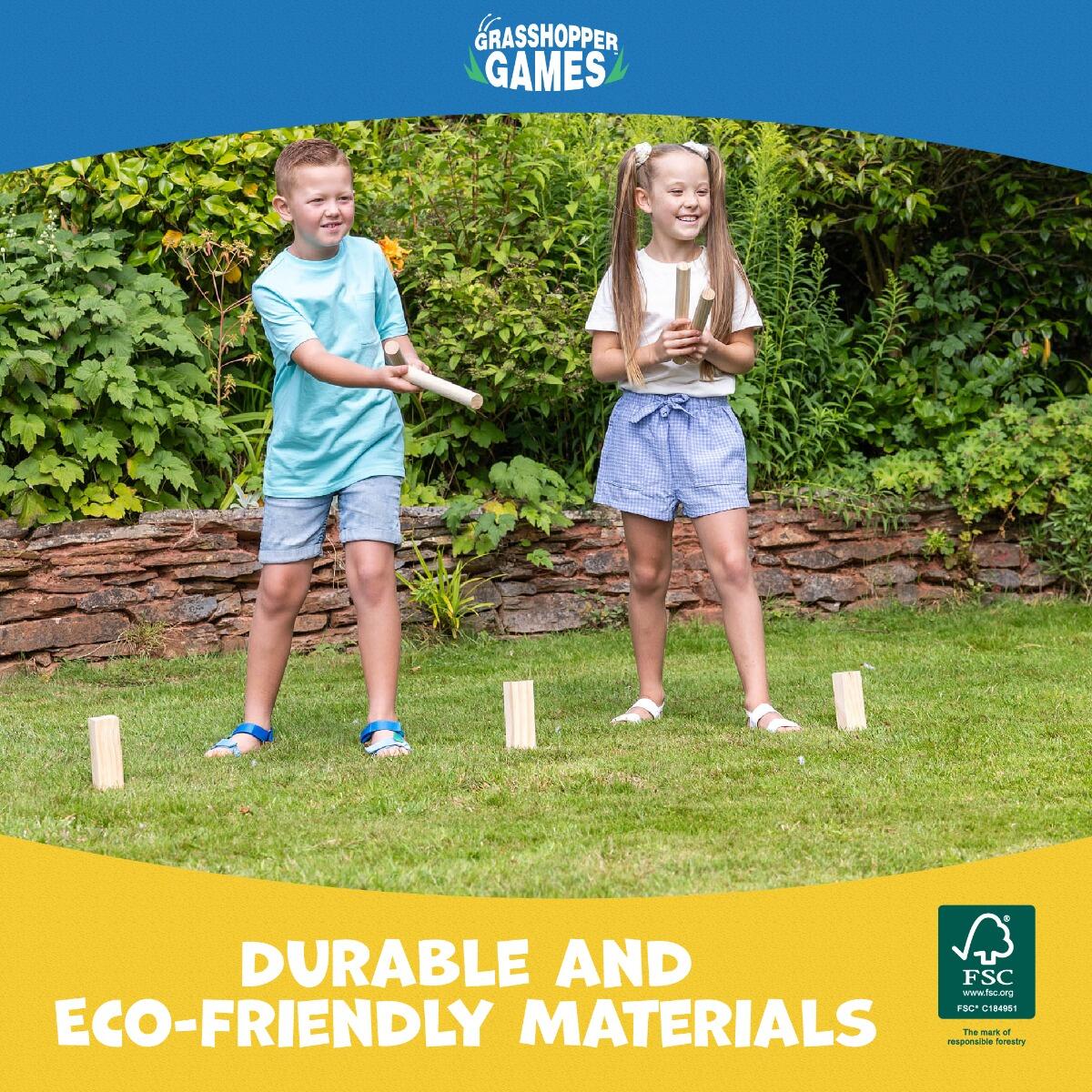 Grasshopper Games 4 in 1 Set 4 KUBB Number KUBB and Stack ‘N’ Fall ...