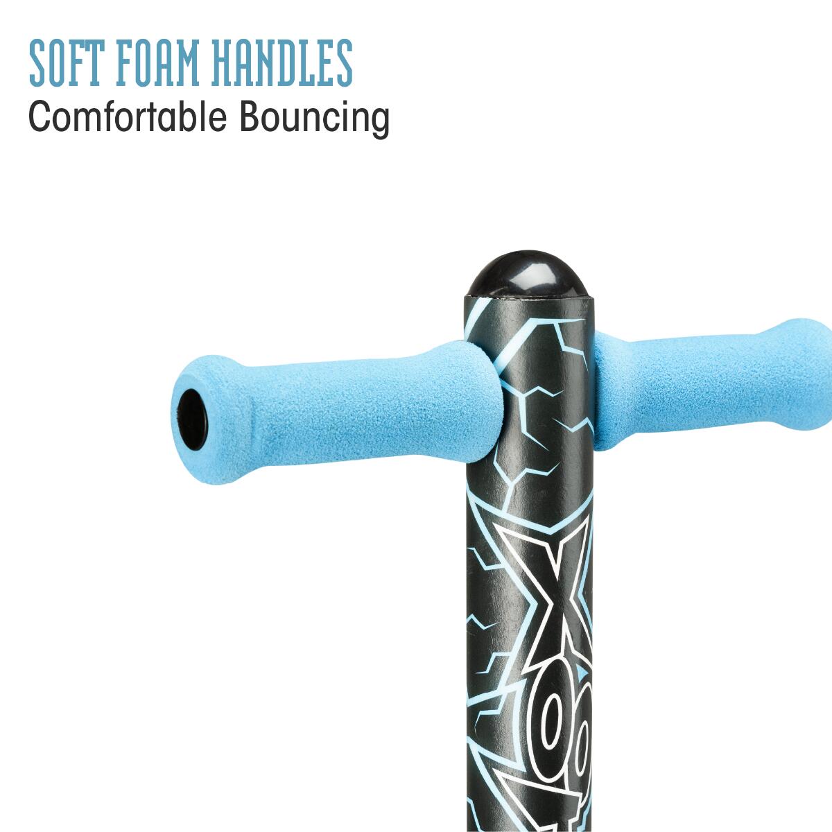 Xootz Pogo Stick, Volt Design for Kids, Soft Handlebars, Black/Blue ...