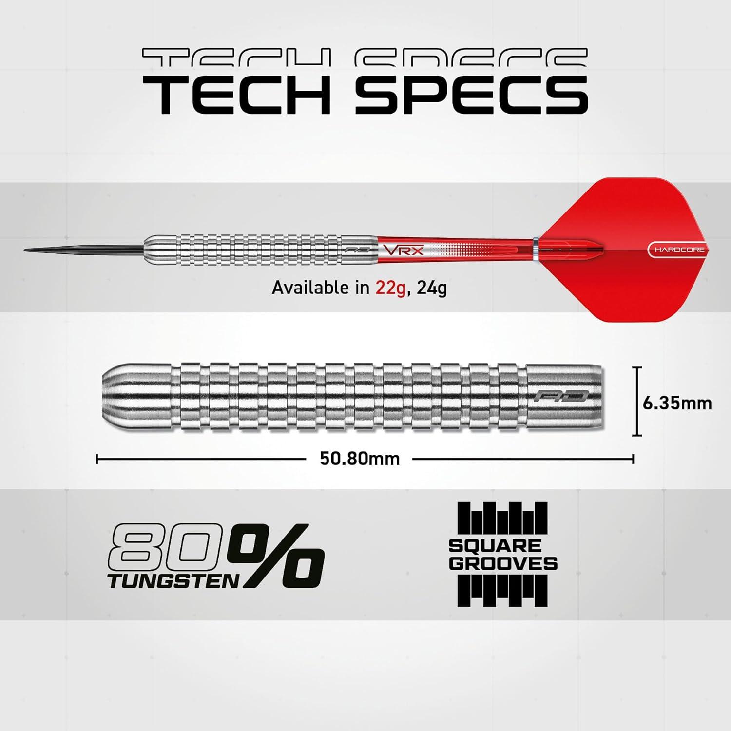 RED DRAGON Hell Fire A 22 gram Tungsten Darts Set with Flights and ...