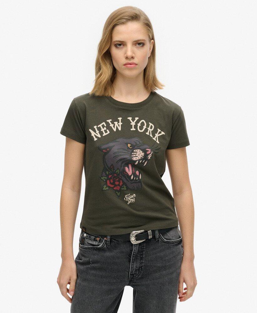 Eng anliegendes T-Shirt mit Tattoo-Grafik aus den 90er Jahren SUPERDRY ...
