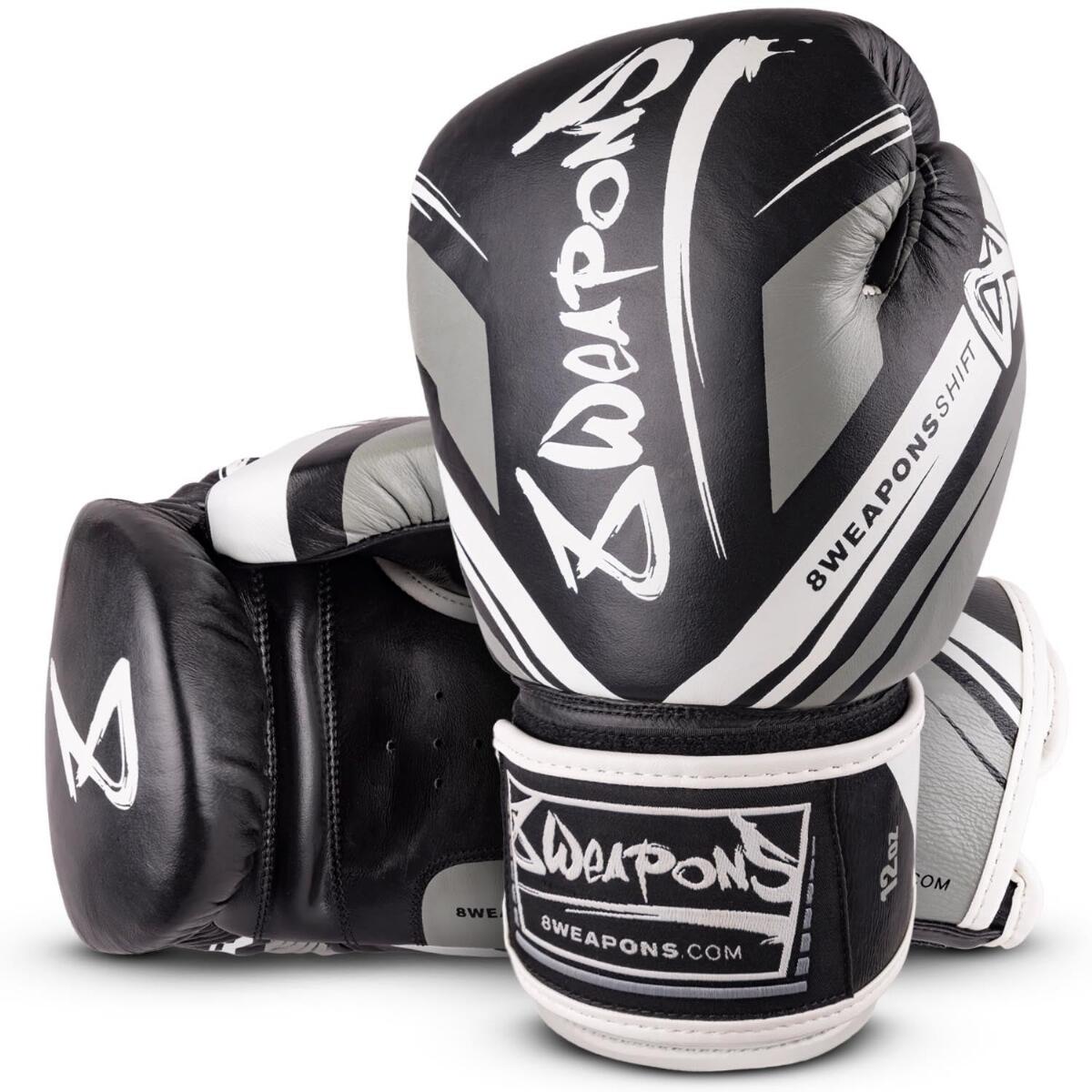 8 WEAPONS Boxing Gloves, Shift, black-white, 14 Oz 8 WEAPONS | Decathlon