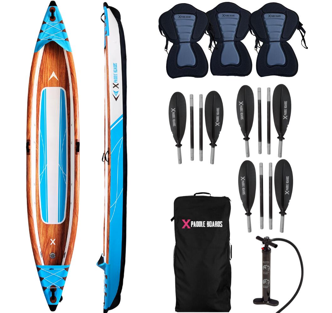K-BLUE 3-Person Drop-Stitch Inflatable Kayak 490x85x42 cm – Complete ...