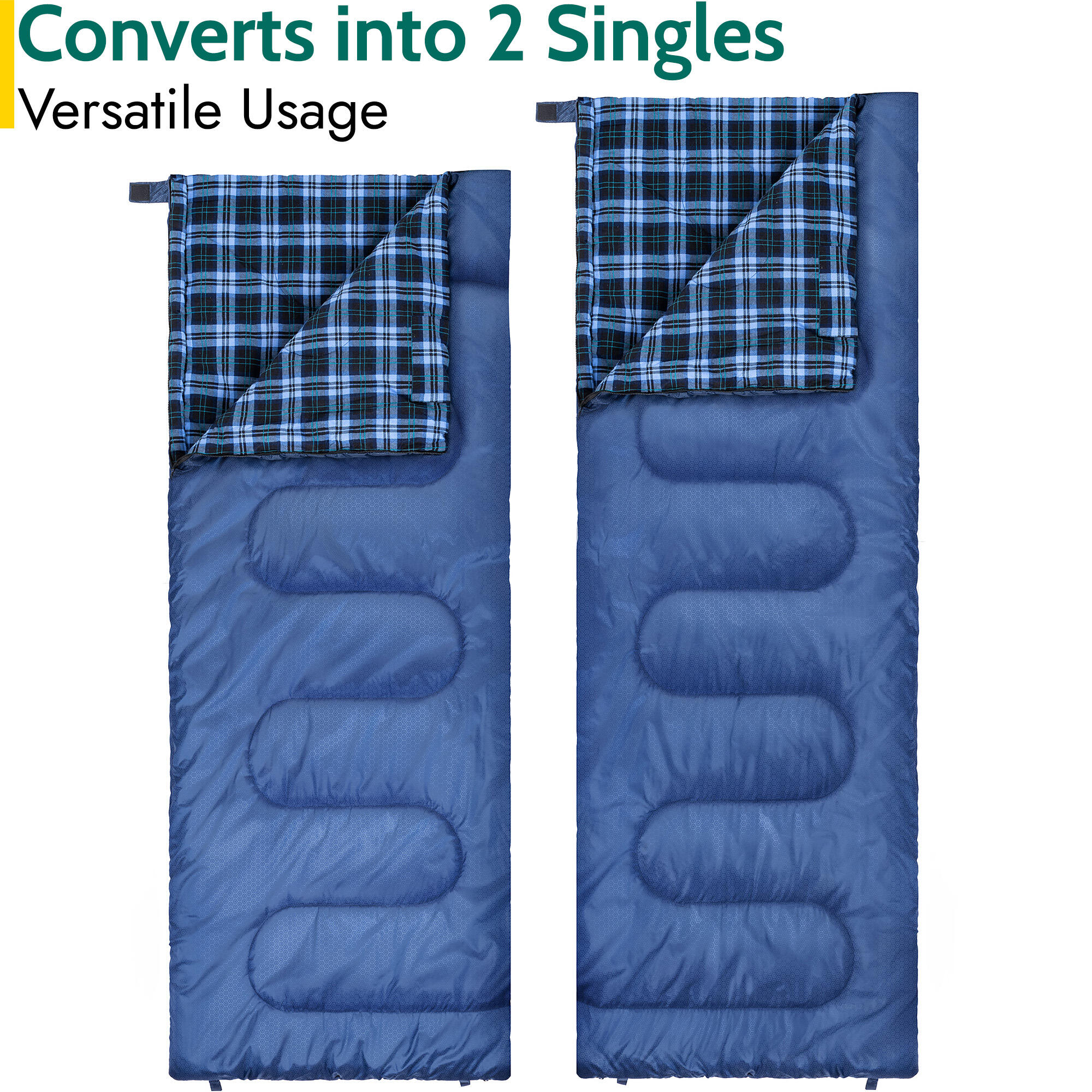 Trail Cotton Double Sleeping Bag Luxury Flannel Lined 3 to 4 Season ...