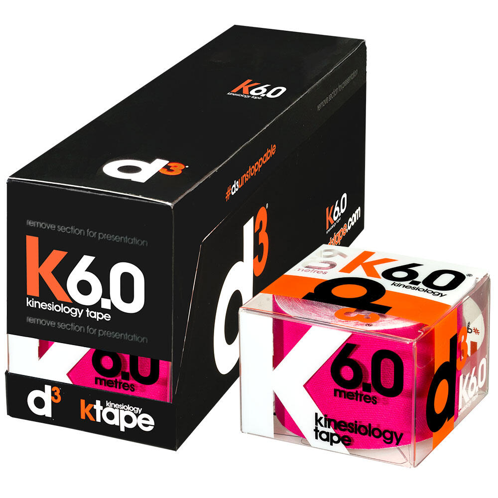 K6.0 Kinesiology Tape 50mm x 6m - Pink- 6 Rolls D3 TAPE | Decathlon