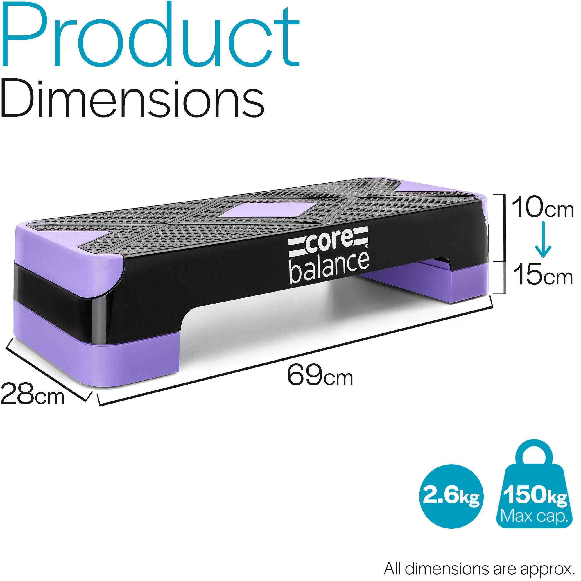 Aerobic Stepper Platform Adjustable Exercise Step Board 2 Level Core ...