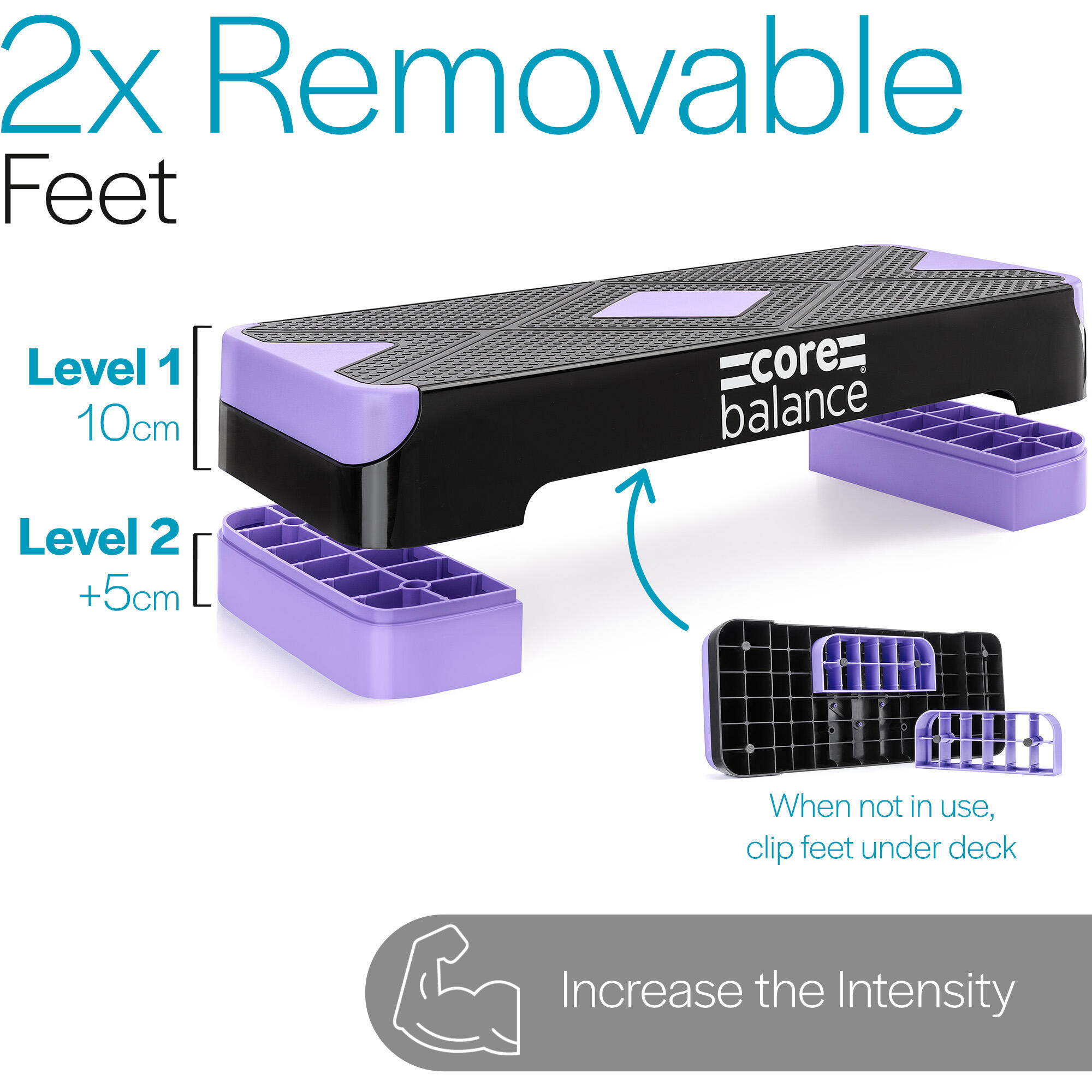 Aerobic Stepper Platform Adjustable Exercise Step Board 2 Level Core ...