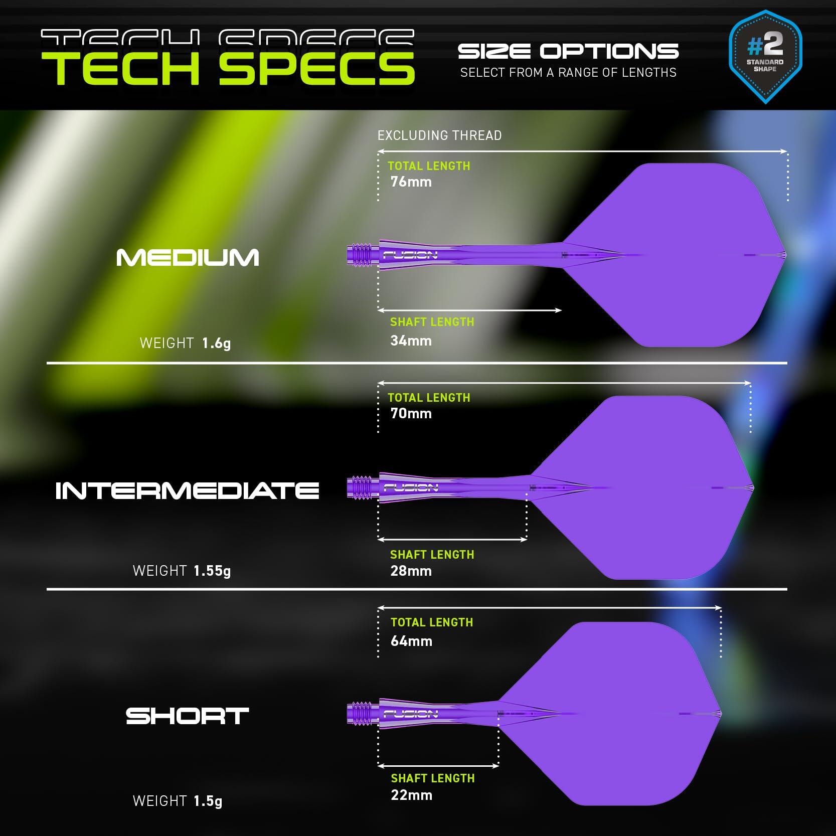 WINMAU Darts - Fusion Integrated Flight & Shaft System - Purple Short ...