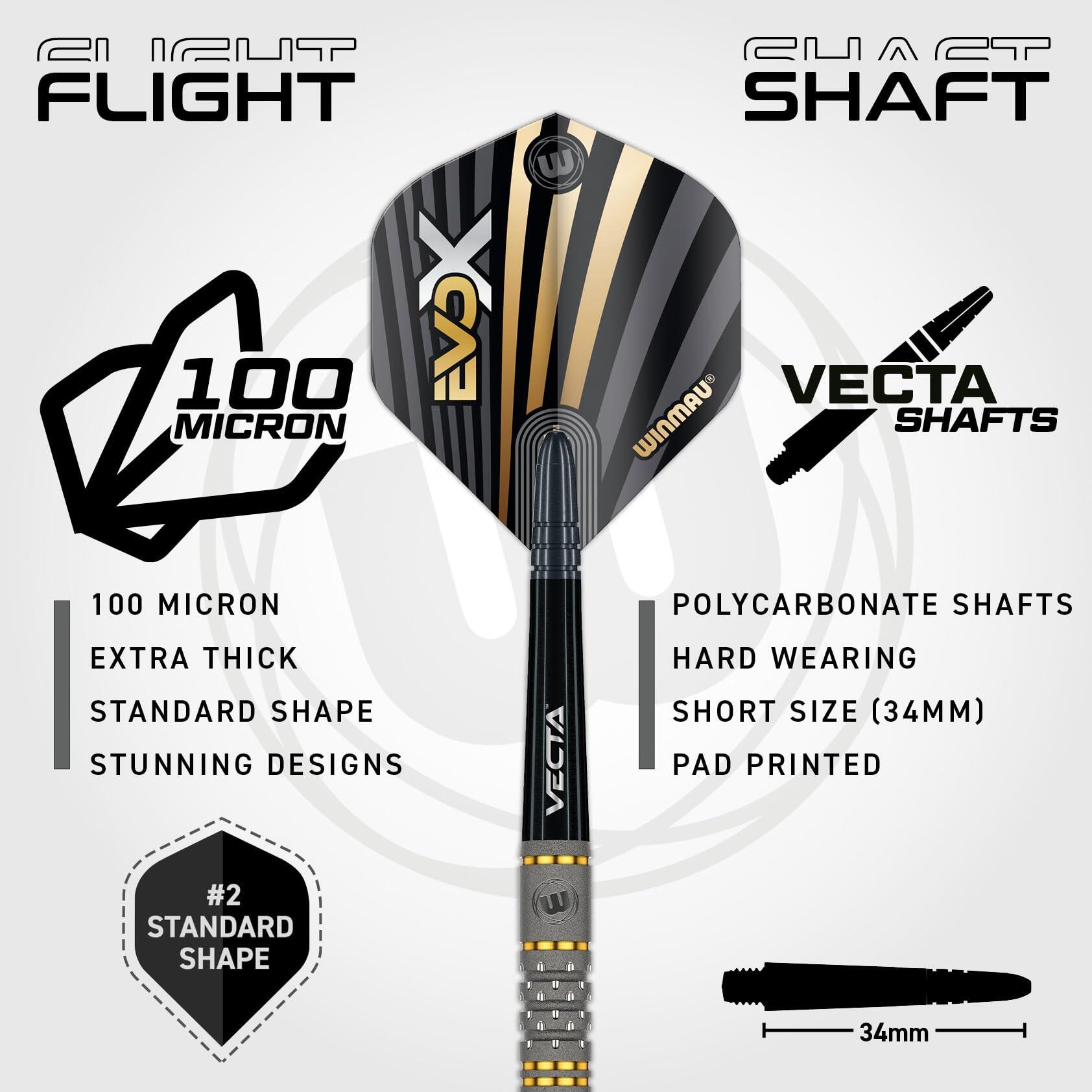 WINMAU Michael Van Gerwen MvG - EvoX 24g Professional Steel Tip Darts ...