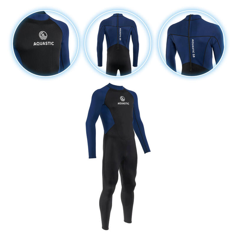 AQUASTIC - Costum de înot pentru bărbați AQUASTIC Wavey LG 2 mm | Decathlon