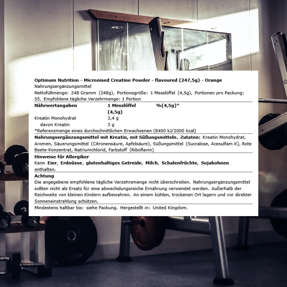 Optimum Nutrition Micronised Creatine Powder - flavoured (247,5g ...