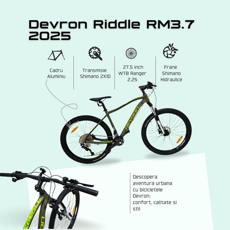 Mtb kerékpár Devron Riddle RM3.7 2025 - 27.5 hüvelyk, L, zöld DEVRON - Decathlon