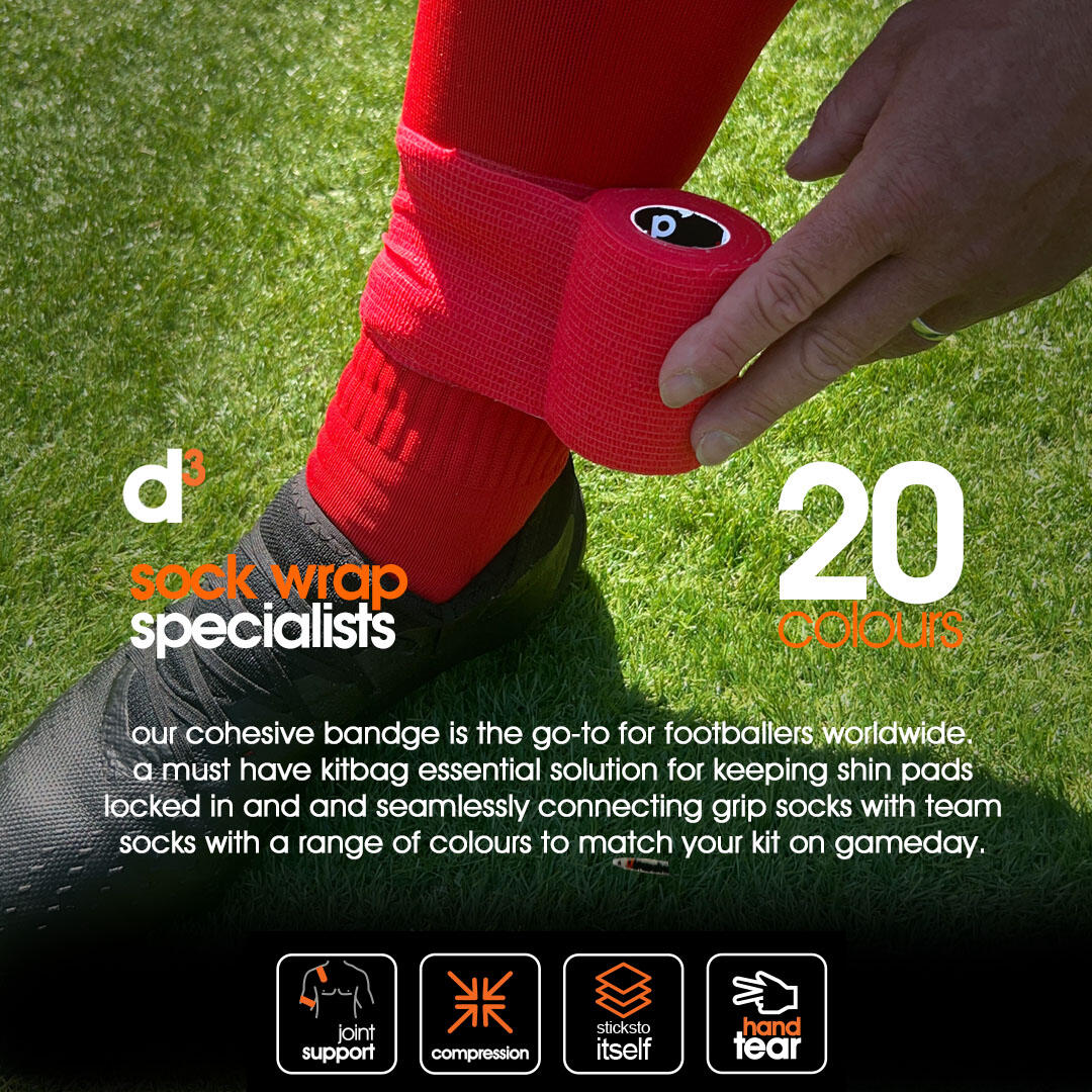 Cohesive Bandage 75mm x 5m Compression Wrap - Charcoal - 12 Rolls D3 TAPE | Decathlon